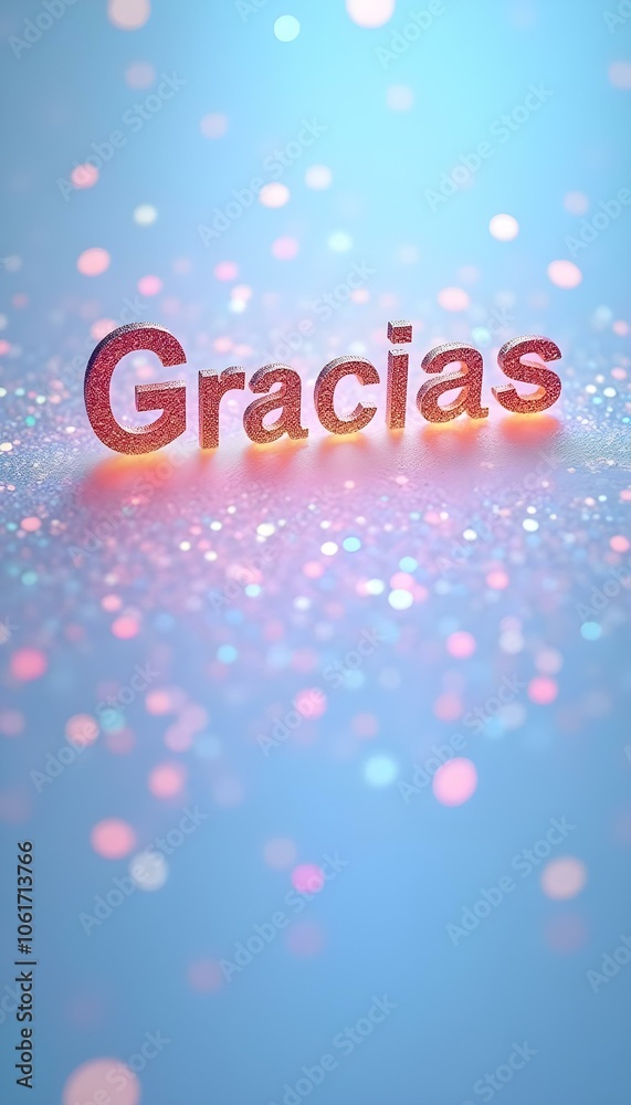 Gracias Texto Lindo Cursiva con Purpurina en Rosa y Azul Pastel Ideal ...