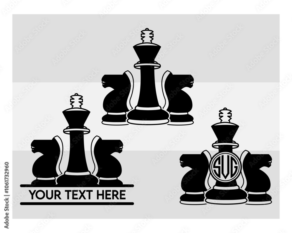 Chess Pieces SVG Silhouette Bundle, Chess Silhouette, Chess Game Svg ...