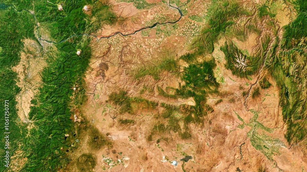 4K Oregon Area in Usa Map, High Resolution Satellite View With No ...