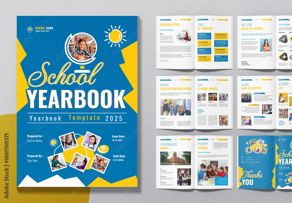 School Yearbook Template Stock Template | Adobe Stock