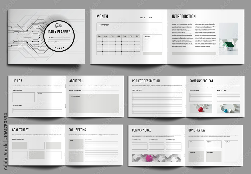 Daily Planner Template Layout Stock Template | Adobe Stock