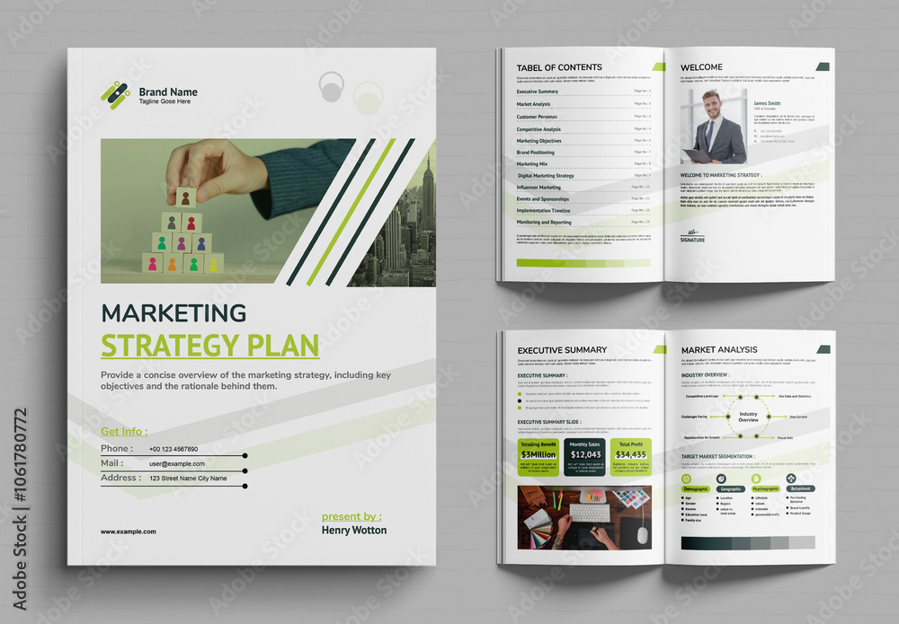 Marketing Strategy Plan Stock Template | Adobe Stock