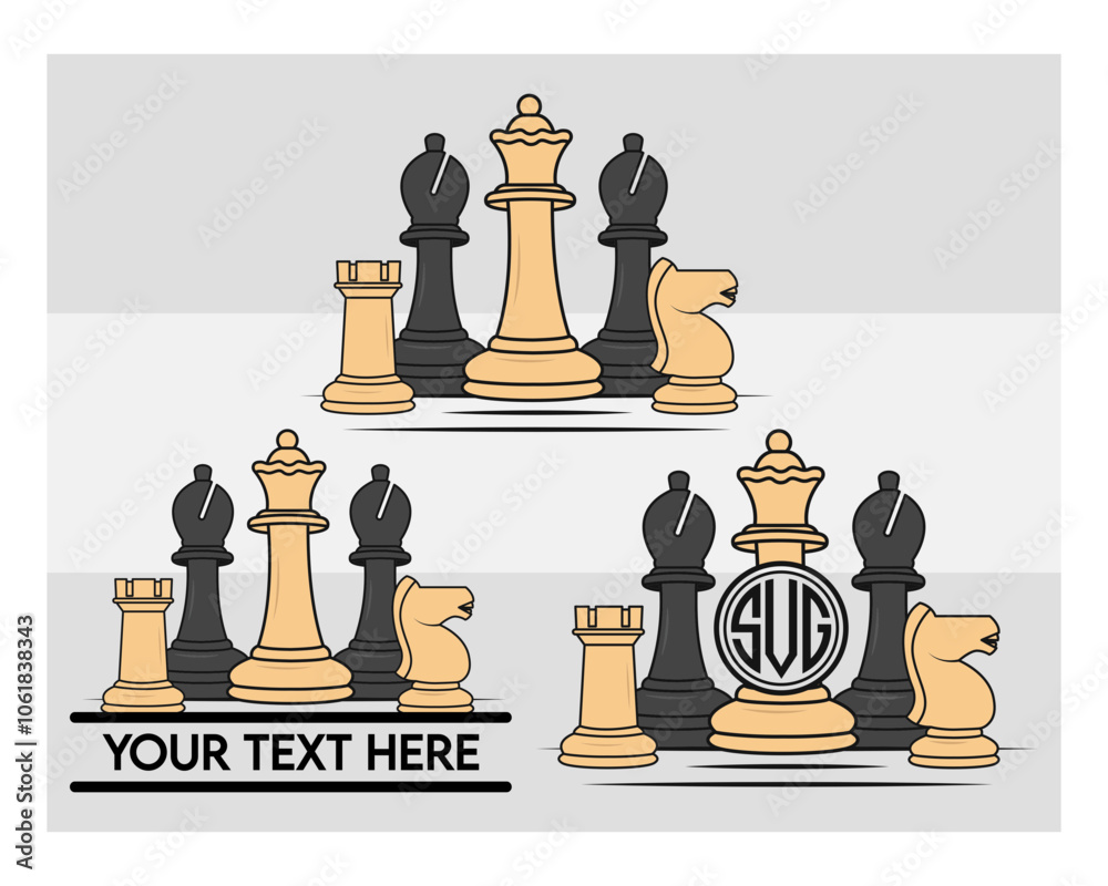 Chess Pieces SVG Silhouette Bundle, Chess Silhouette, Chess Game Svg ...
