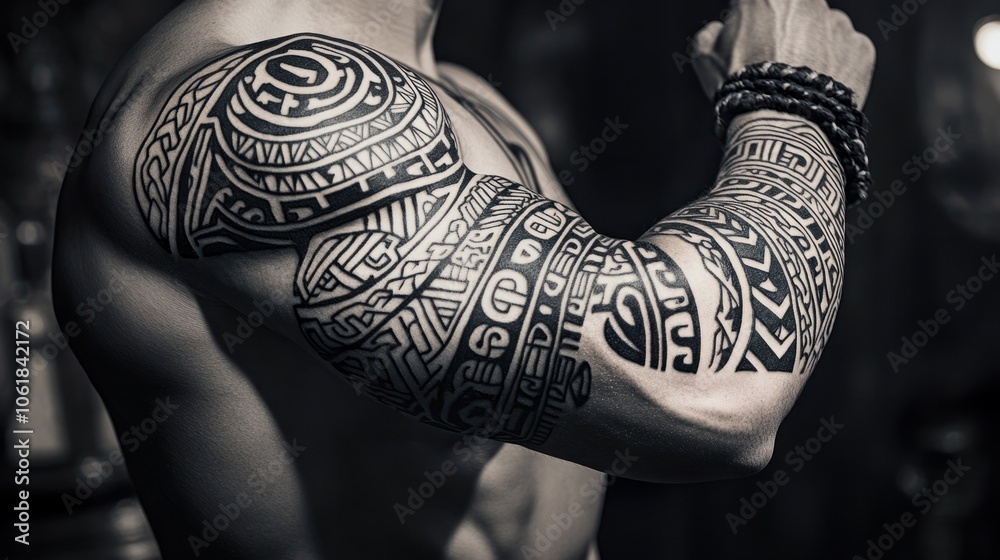 Polynesian tribal tattoo patterns in black and white, symbolizing ...