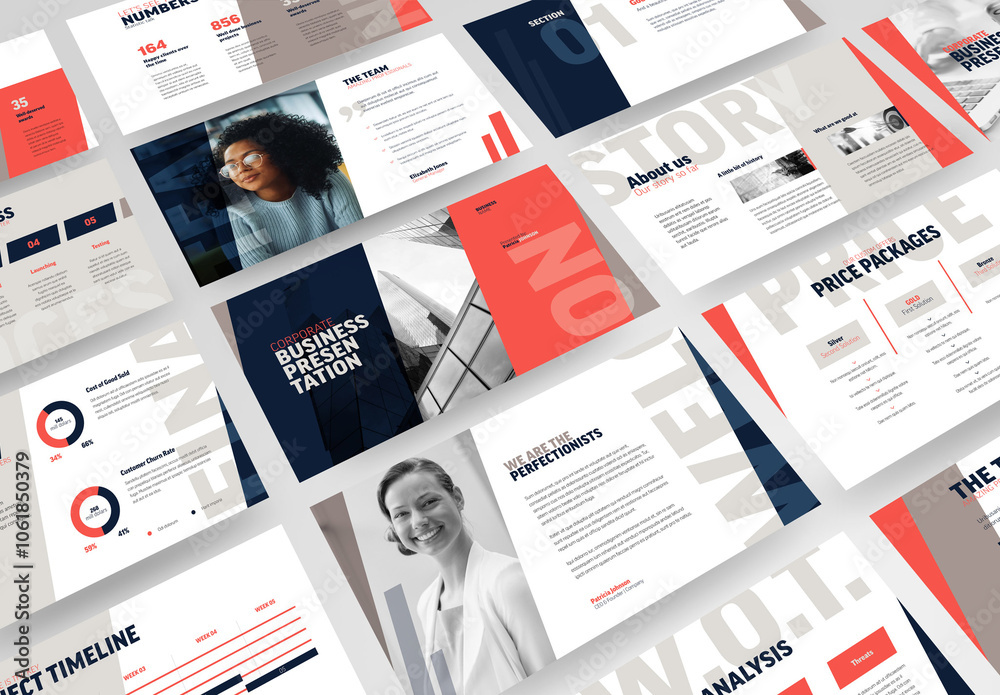 Business Presentation Slide Deck Template Stock Template | Adobe Stock