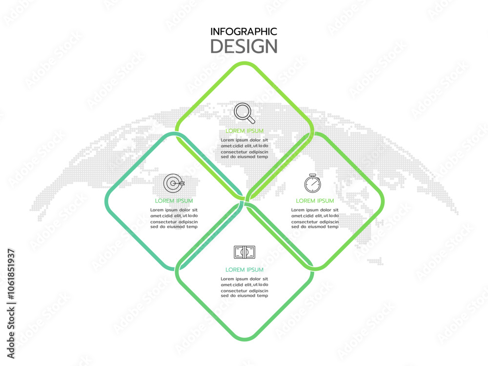 Outline circular infographic element. Linear flat chart, diagram ...