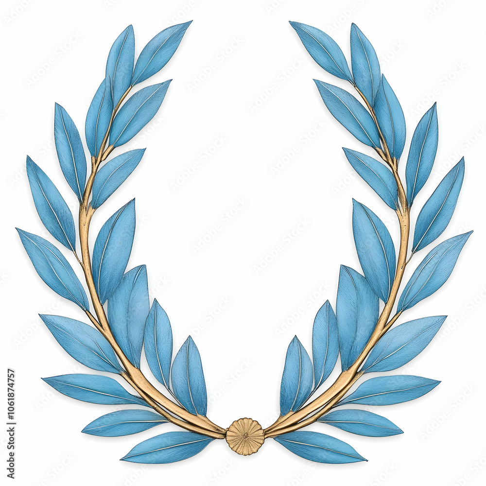 Blue Laurel Wreath, laurel leaves, blue leaves, gold laurel, award ...