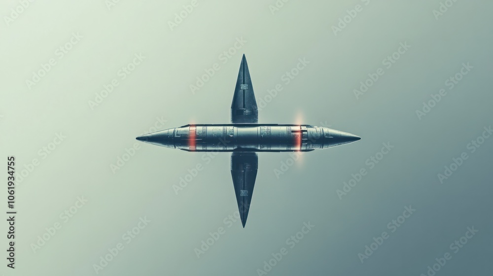 Missile with sleek body and visible warhead, emphasizing cutting-edge ...