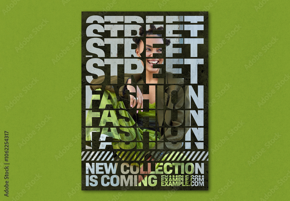 Stylish Fashion Poster Design Layout with Stacked Typography Stock ...