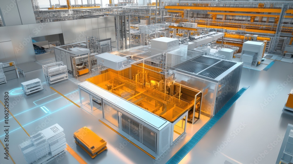 Smart Factory Innovation, showcasing IoT devices seamlessly integrated ... Smart Factory Innovation, showcasing IoT devices seamlessly integrated ...