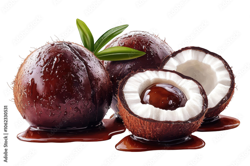 Tub Tim Krob water chestnuts in coconut syrup, PNG isolated on ...