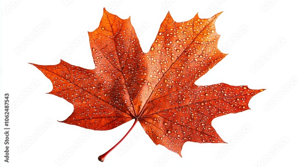 Detailed clipart of a red and orange maple leaf, close-up autumn ...