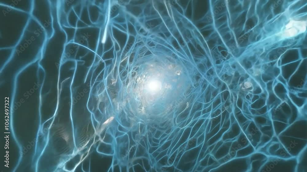 Light passing through a moving water surface creates a stunning caustic ...