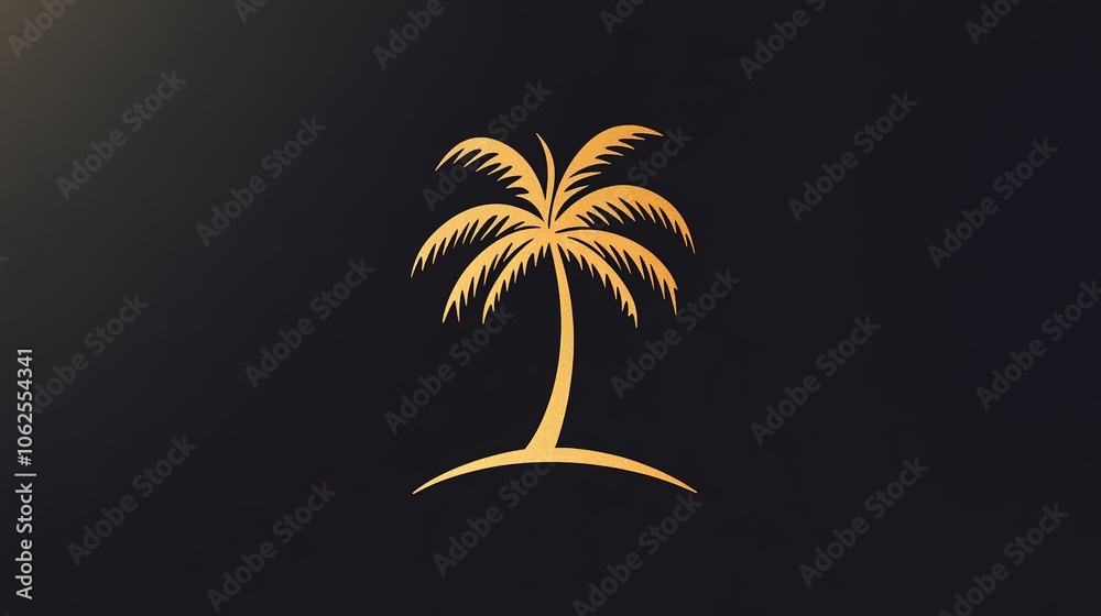 A simple and elegant palm tree silhouette logo, designed as a clean and ...