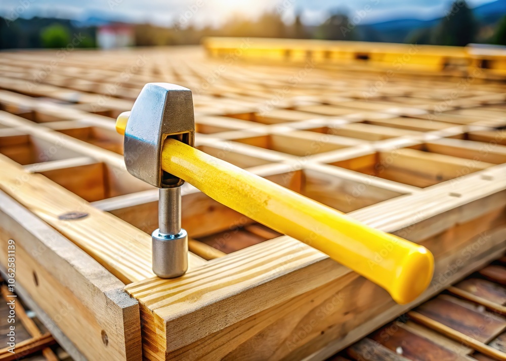 Construction Hammer on Formwork - High Depth of Field Photorealistic AI ...
