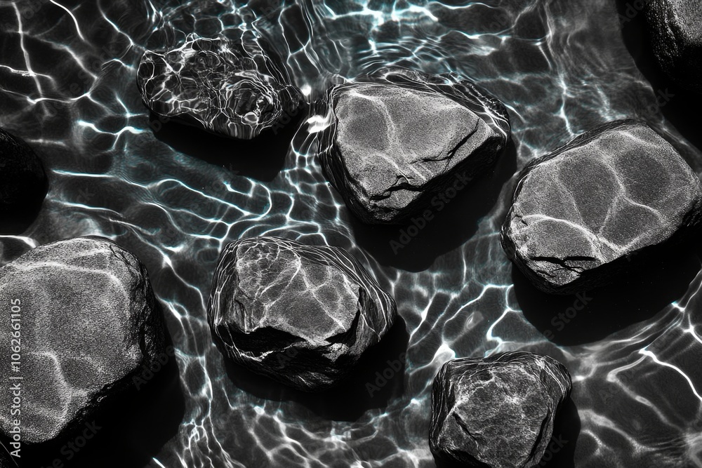 Photo & Art Print Minimalist depiction of ripples spreading outward ...