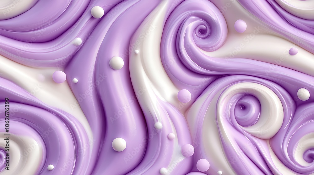 Peppermint swirl and polka dot pattern on a pastel lavender background ...
