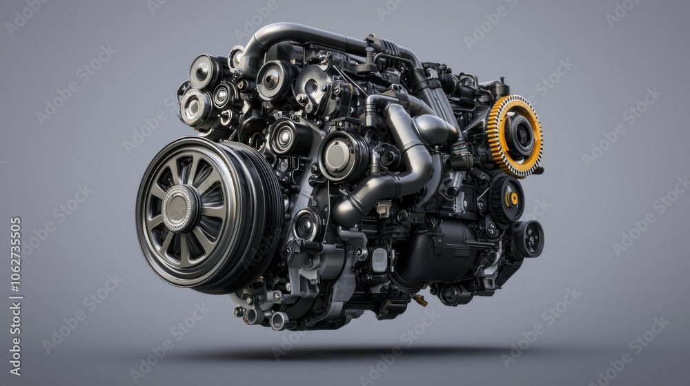 Explore the innovative design of a modern water-powered engine mockup ...