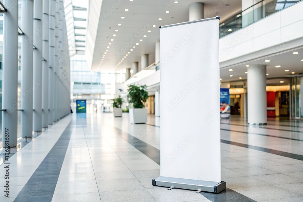Blank Portable Pull-Up Banner Mockup for Food Advertising Stock ...