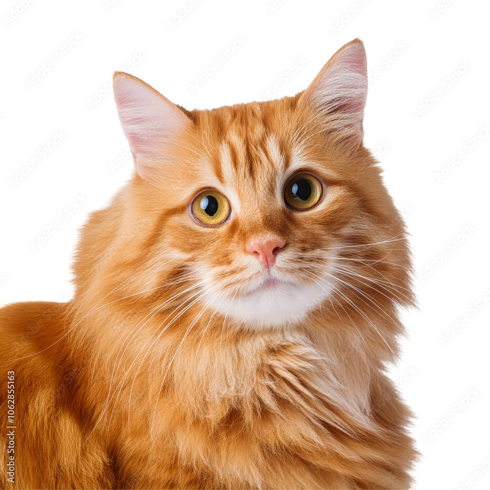 Cat - Looking Curiously, Funny, Scared - Sitting or Standing on White ...