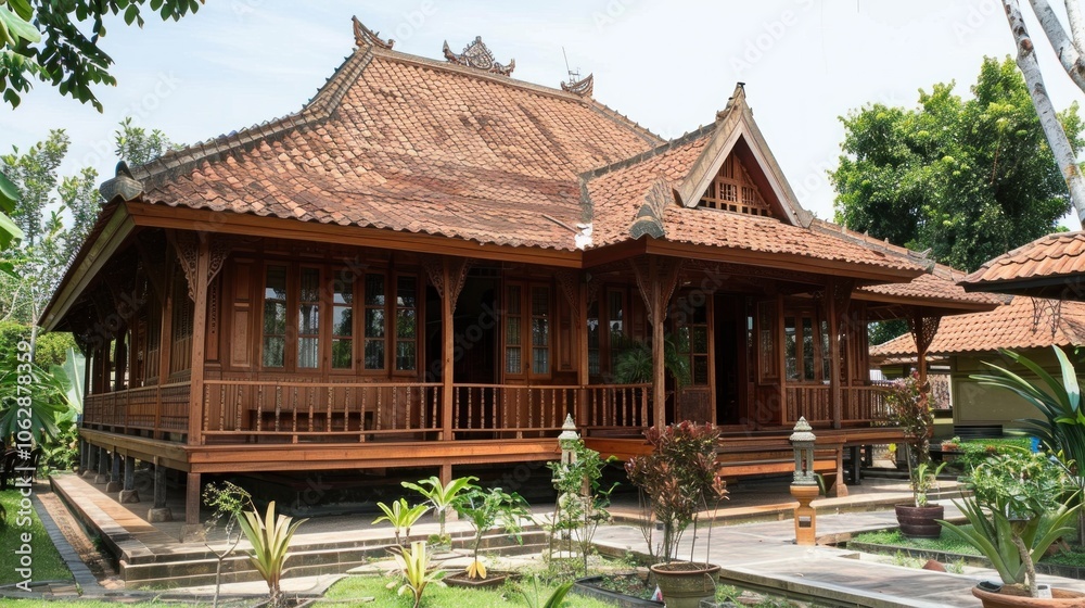 The traditional Javanese house of Indonesia is often called a joglo ...
