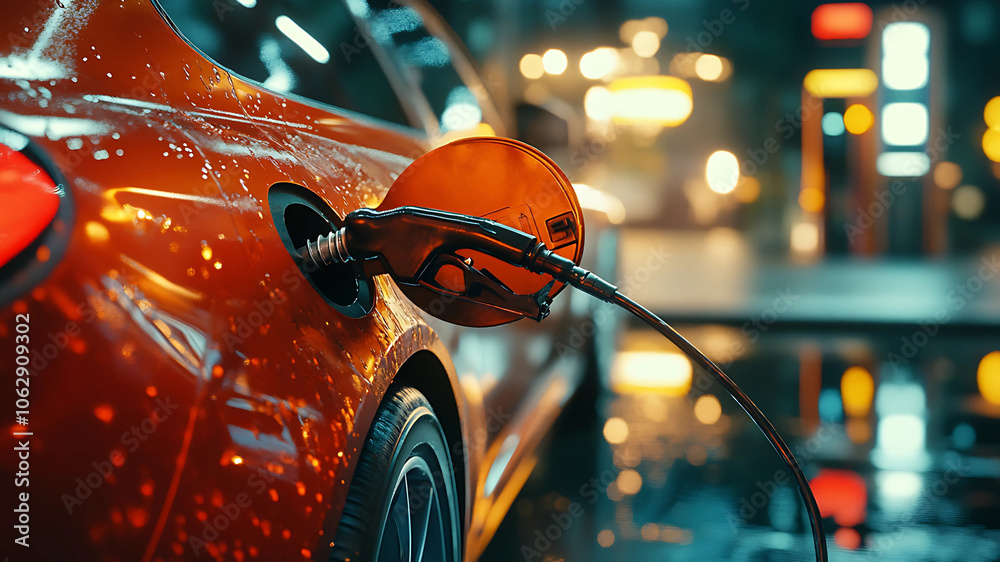 Gas Station Refueling: A Close-Up View of the Process. Refueling your ...