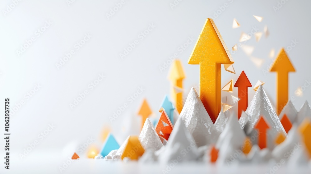 Motivational arrows with personal growth symbols, showing self ...