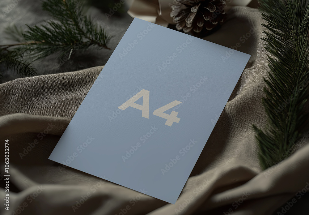 A4 Mockup With Angle Position and Festive Background, Generative ai ...