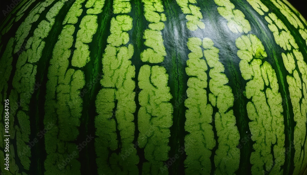 Macro Close-Up of Watermelon Rind Showing Detailed Organic Patterns and ...