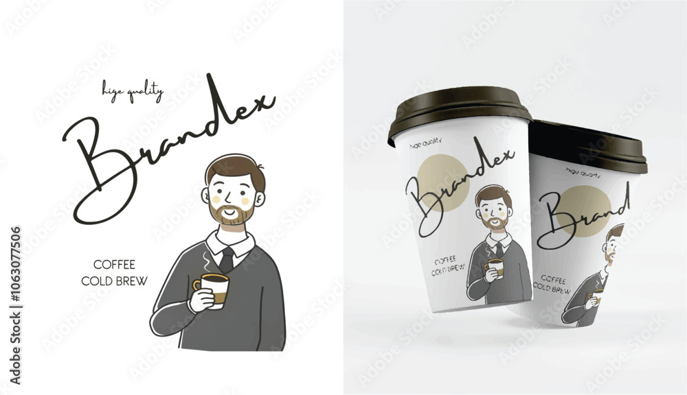 Brandex Cup Packaging Design Template – Editable EPS for Disposable and ...