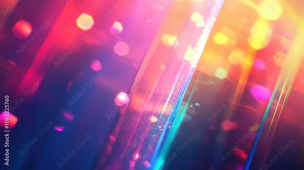 Film leak light overlay texture background with neon and iridescent ...