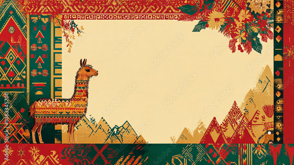 Peruvian textile-inspired pattern featuring colorful Incan motifs in ...