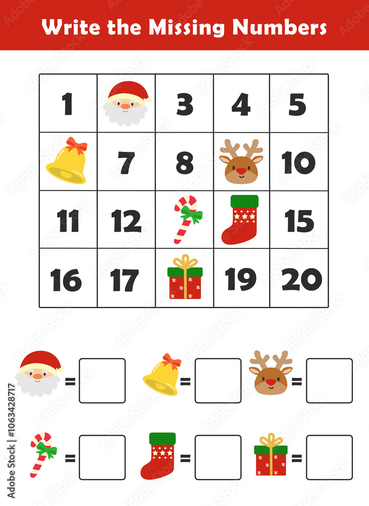 Write the missing numbers. Fun missing numbers activity sheet for kids ...