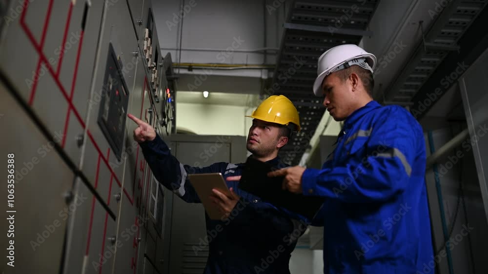 Electrical Engineer Recording Power Usage, Industrial Meter Check ...