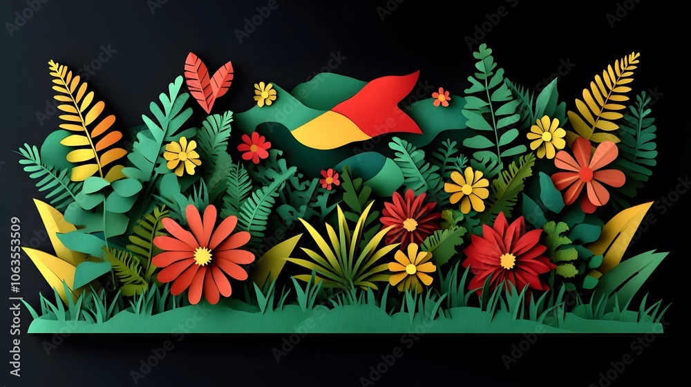 Papercut illustration for Saint Lucia National Day featuring the ...