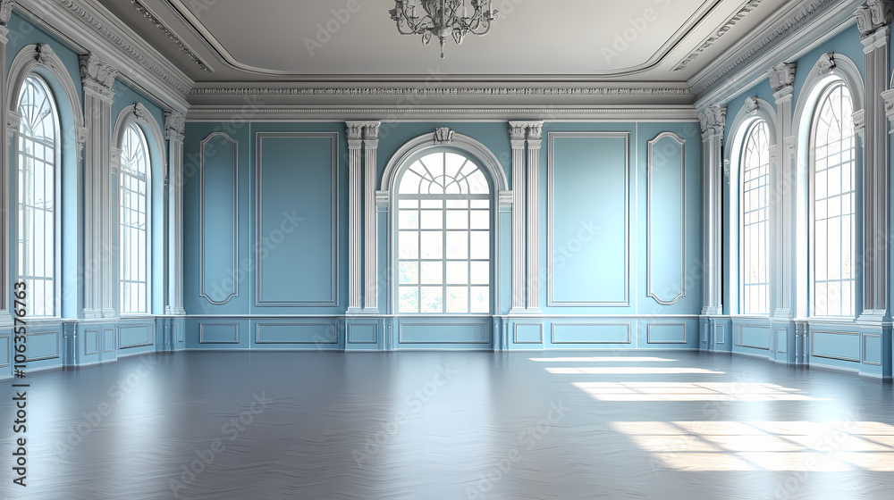 Empty beaux arts room with no furniture, created with generative ai ...