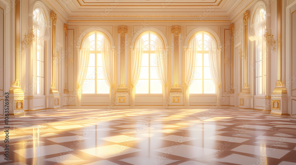 Empty beaux arts room with no furniture, created with generative ai ...