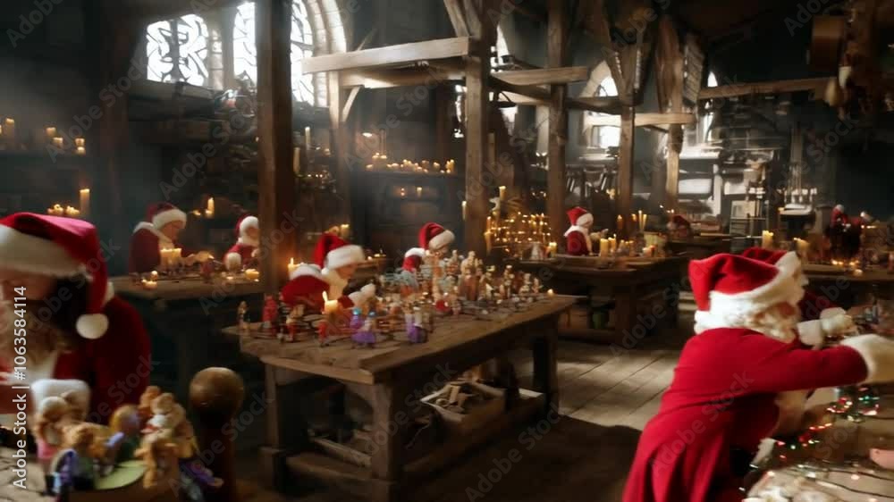 Santa Claus's workshop is a magical place where elves create toys for ...