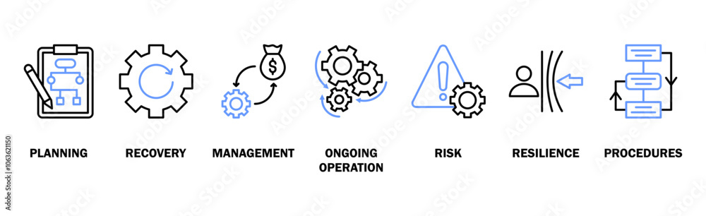 Business continuity plan banner web icon vector illustration concept ...
