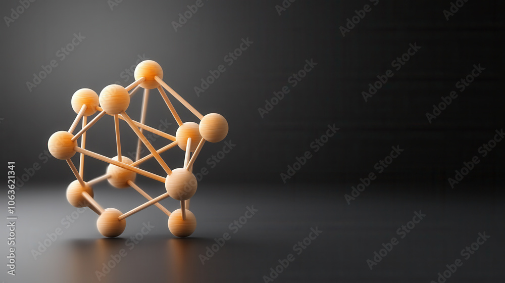 3D atomic structure model in crystal lattice design, showcasing ...