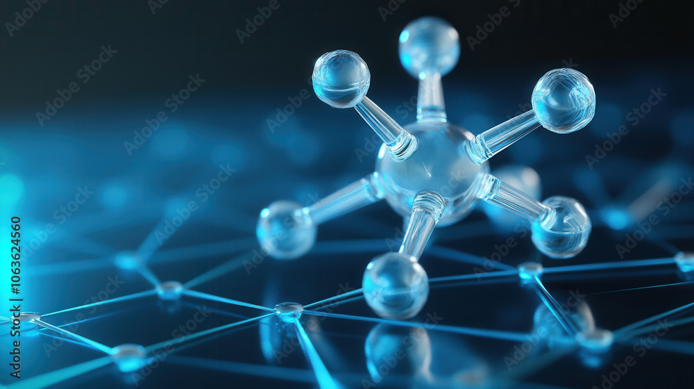 detailed atomic structure with crystal lattice design, showcasing ...