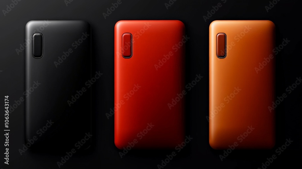 Power Bank Colors: Sleek and modern, three power banks in black, red ...