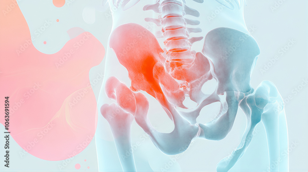 x ray image of Human hip sacrum skeleton. Orthopedic x-ray of human ...