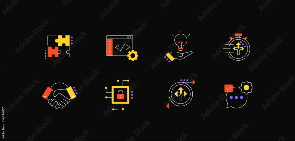 Customisable Agile Development and Collaboration Icons for Technology ...