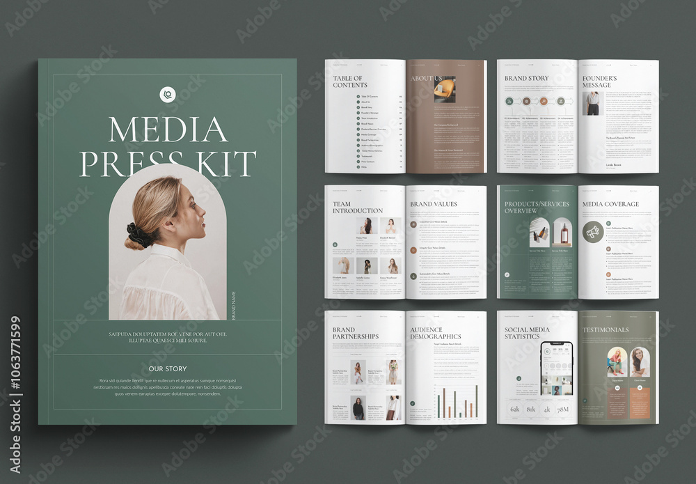 Media Press Kit Magazime Layout Design Template Stock Template | Adobe ...