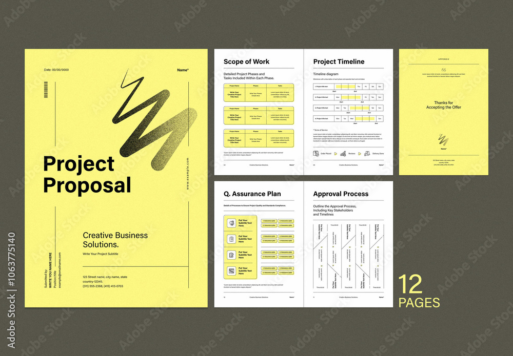 Project Proposal Template Stock Template | Adobe Stock