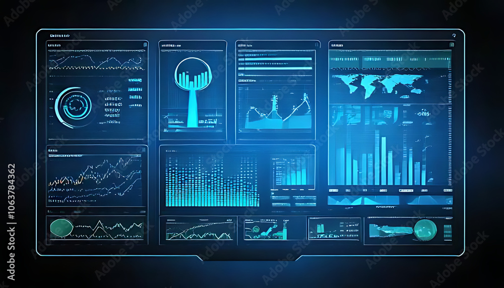 digital dashboard displays strategy goals kpis clean screen interface ...