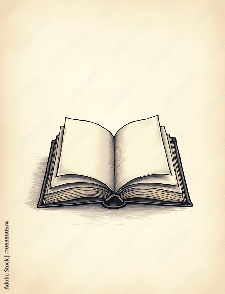 Hand drawn book illustration can be used on various materials including ...