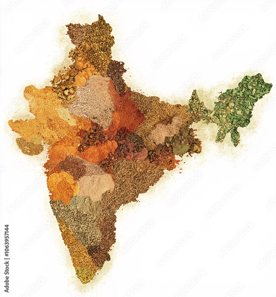ภาพประกอบสต็อก Artistic and Colorful Map of India with Cultural Motifs ...