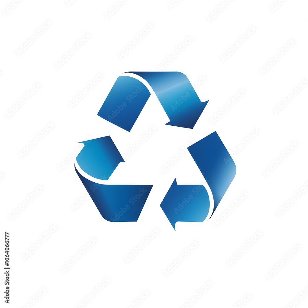 Blue Recycling Symbol sustanability Icon Eco-friendly enviroment Logo ...
